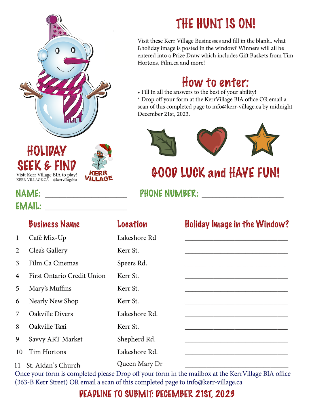 Kerr Village Holiday Hunt!